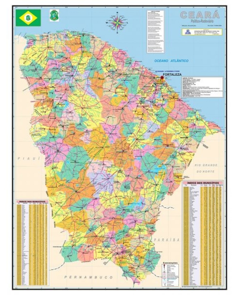 Poster Estado do Ceará 533 - Mapas dos estados Brasileiros - Mapas de ...