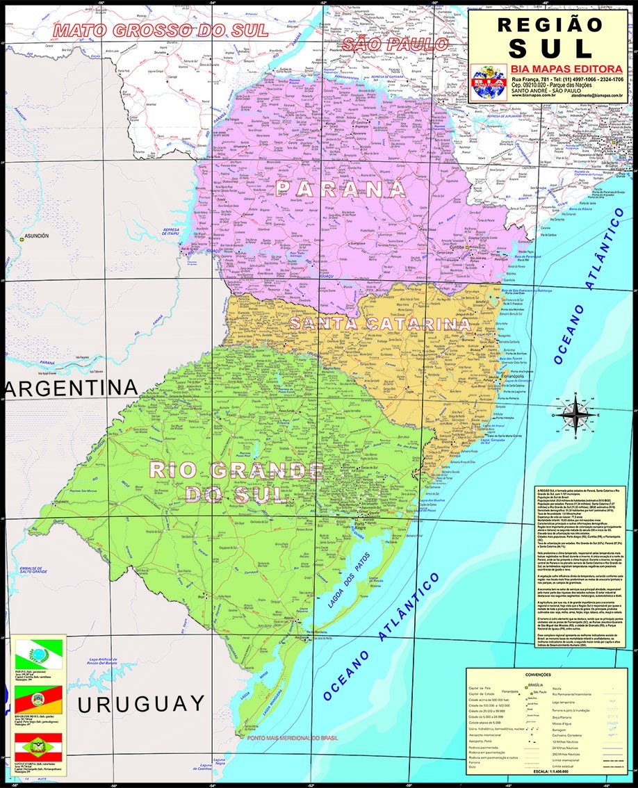 Mapa Regiao Sul Politico - FDPLEARN